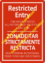 ITAR Sign for Facility Security Management - CVG Strategy
