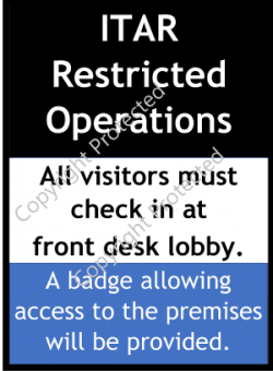 ITAR Sign for Facility Security Management - CVG Strategy